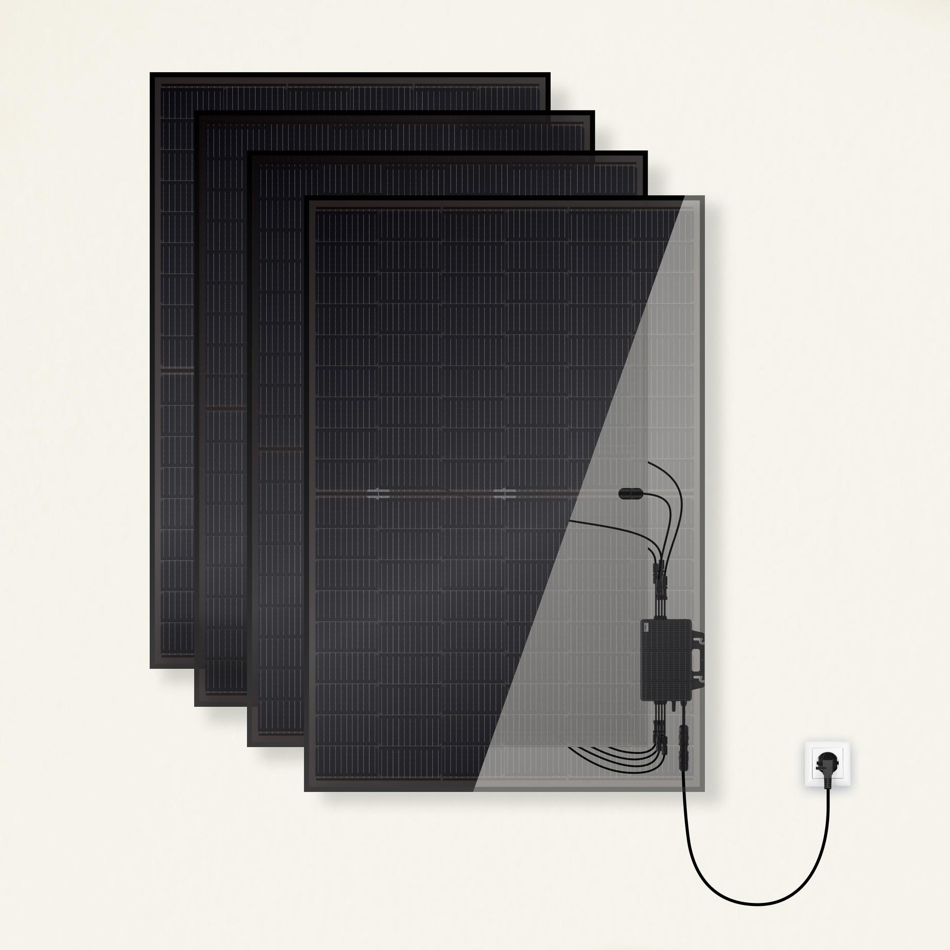 Balkonkraftwerk 2000 Watt Komplettset Glas Folie Ohne Halterung Ohne Speicher