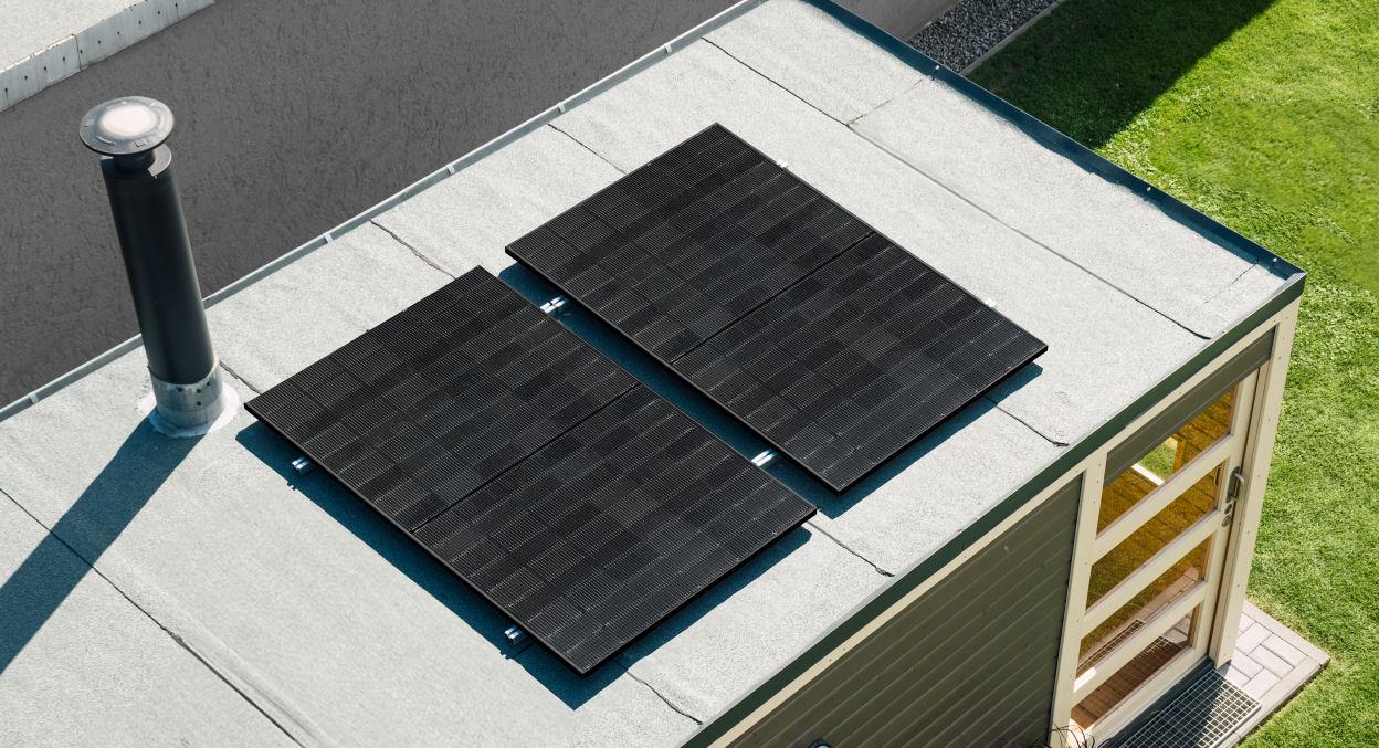 Einfache Photovoltaik-Befestigung auf Bitumen-Flachdach/Schrägdach